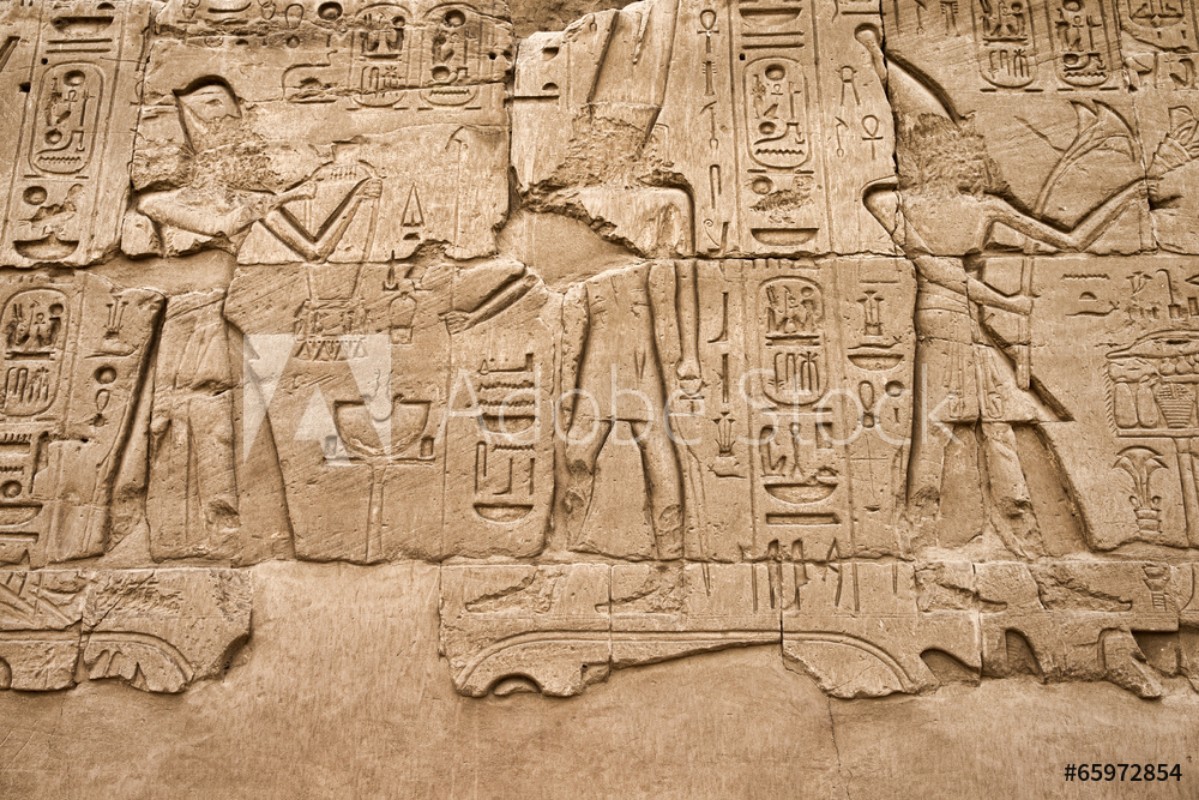 Hieroglyphic of pharaoh civilization in Karnak temple Egypt from ...