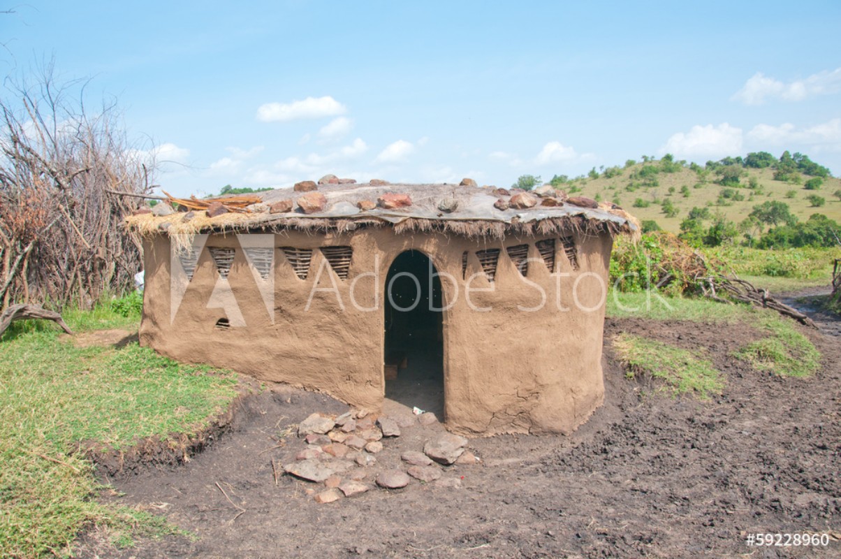 mud hut in the masai village in kenya from Wallmural | Wallpassion