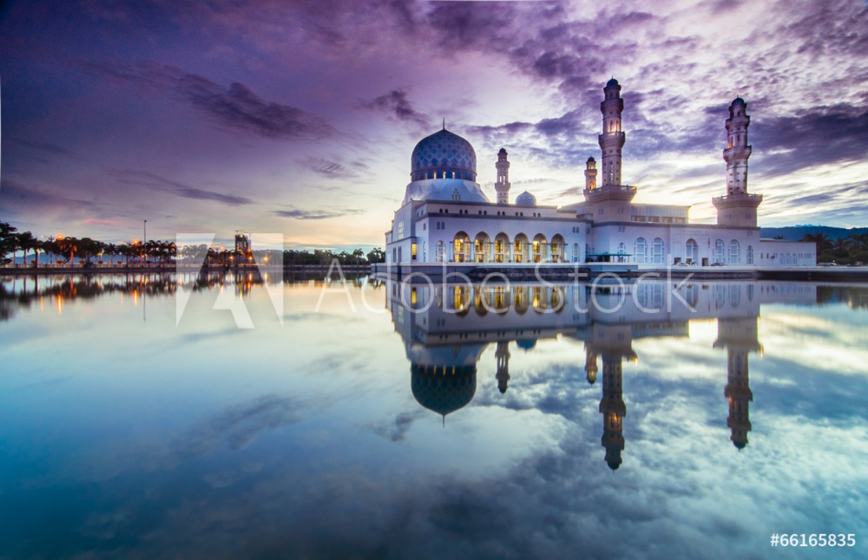Sunrise Kota LIkas Mosque Sabah Malaysia de Wallmural | Wallpassion