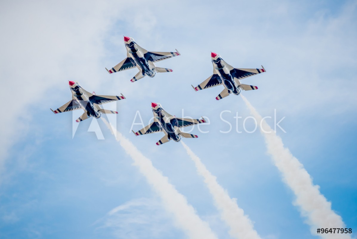 Wall mural USAF Fighter Planes in Diamond Formation from | Wallpassion