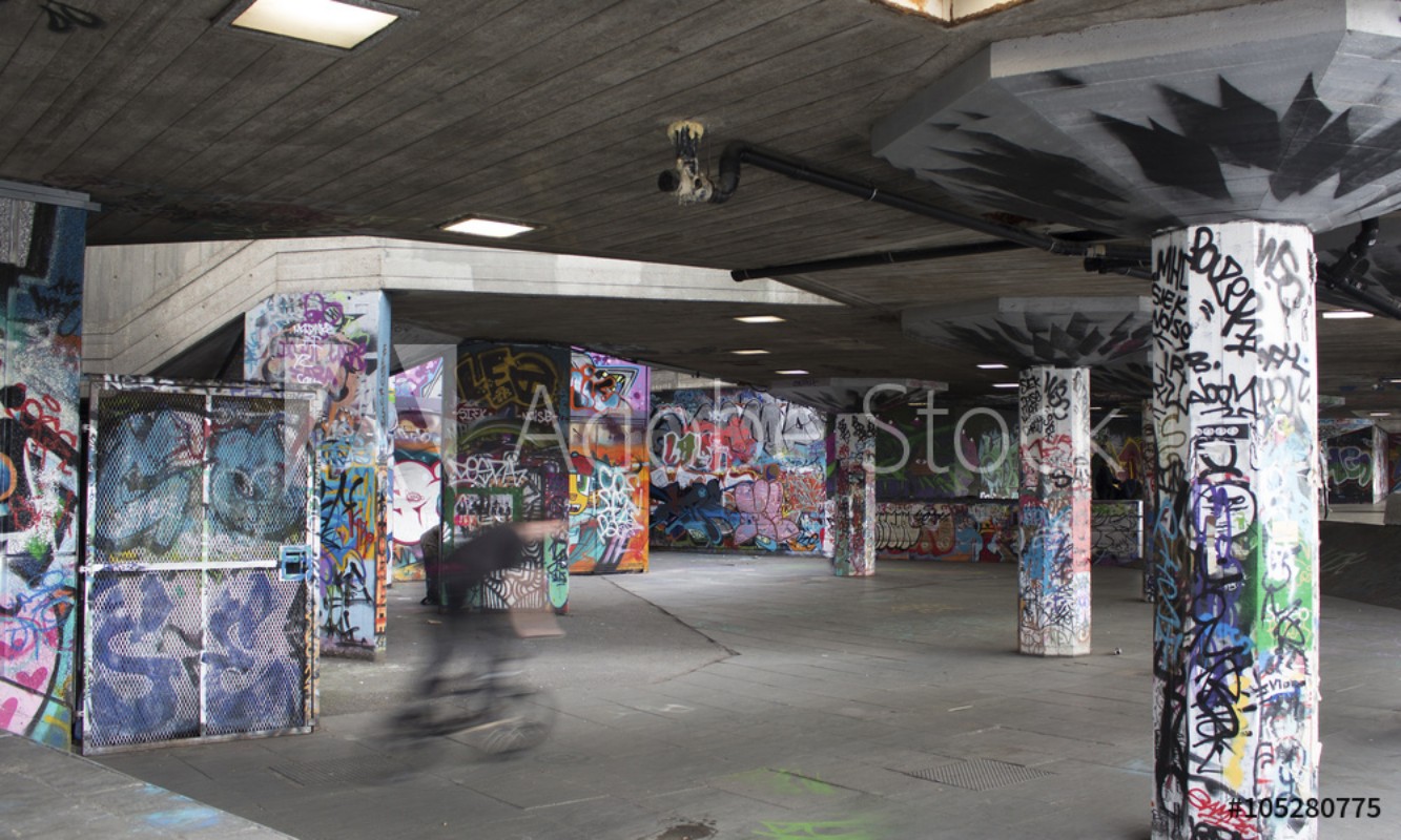 Wall mural Underground bike ramp from Scandiwall | Wallpassion