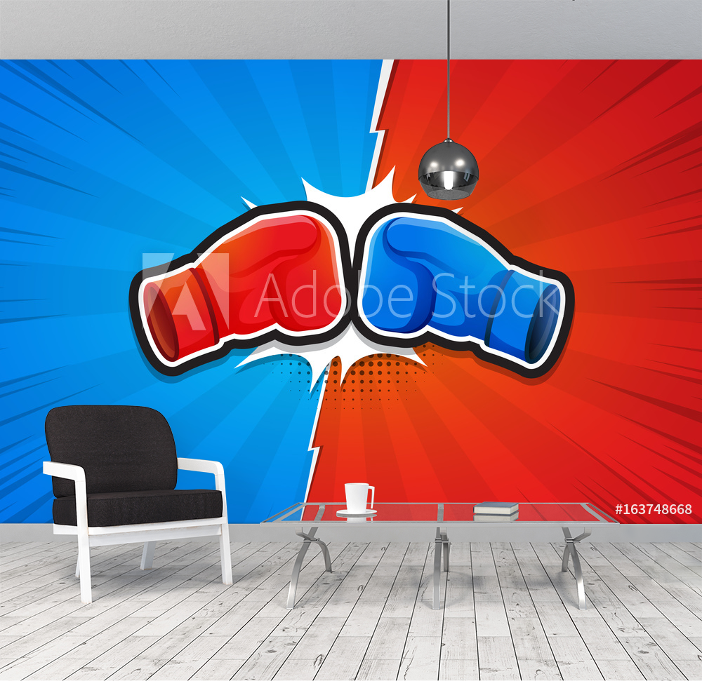 Fighting Background Boxing Gloves Versus Vector illustration from ...
