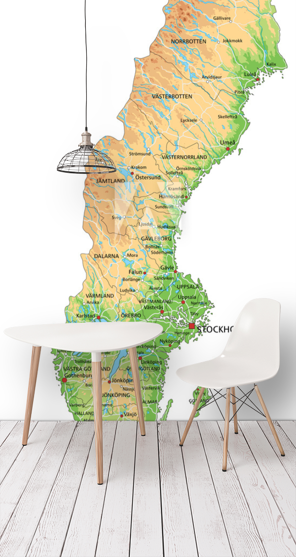 sweden physical map