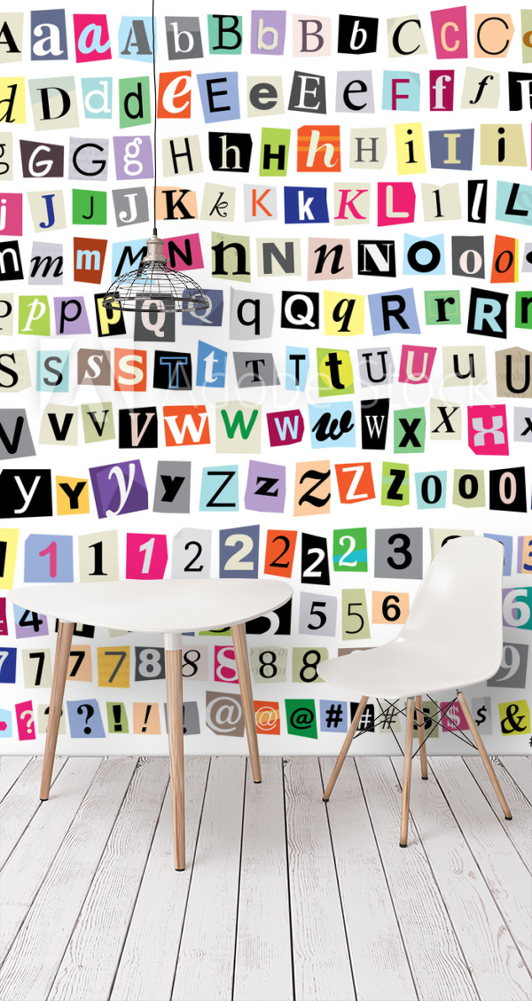 Vector Ransom Note- Cut Paper Letters Numbers Symbols from Wallmural ...