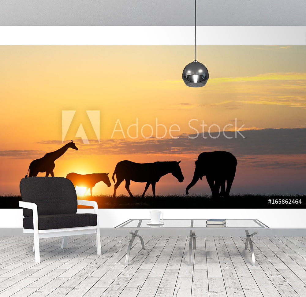 Safari sunset landscape from Wallmural | Wallpassion