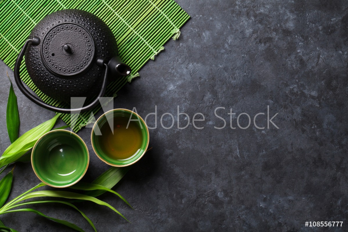 Wall mural Green japanese tea from Scandiwall | Wallpassion