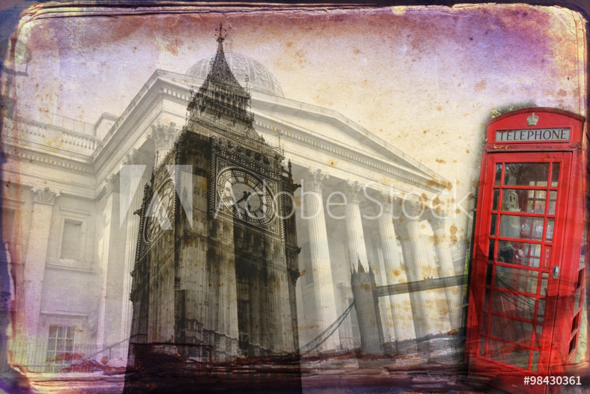 Wall mural London art design illustration from Scandiwall | Wallpassion