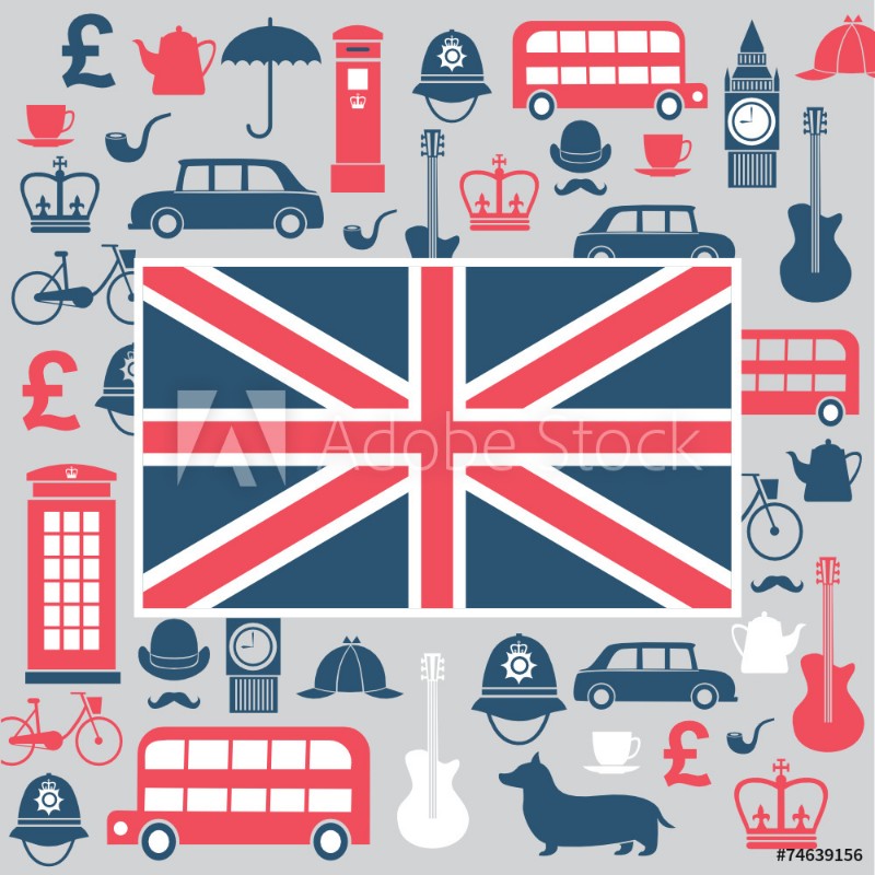Wall mural Graphic set of great britain symbols from Scandiwall ...