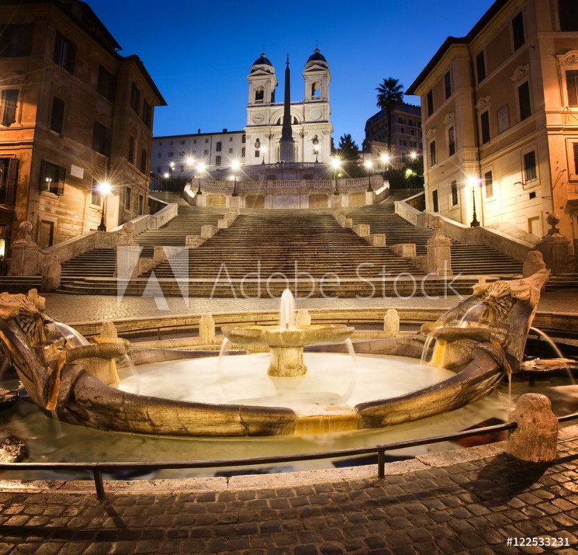 Piazza di Spagna fontana della Barcaccia Scalinata di Trinit dei Monti ...