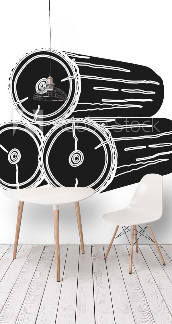 Stack of logs icon in black style isolated on white background Sawmill ...