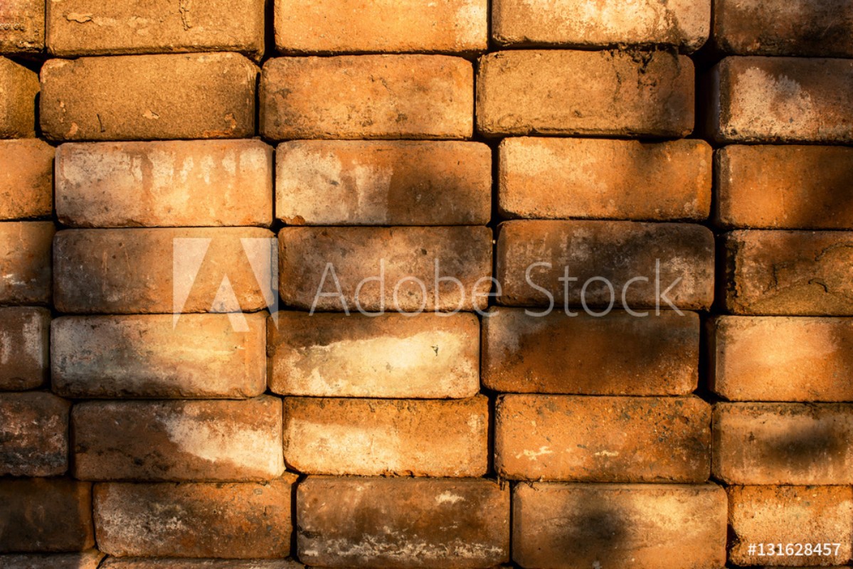 Brick Stact Texture Background with Sunlight Shading from Wallmural ...