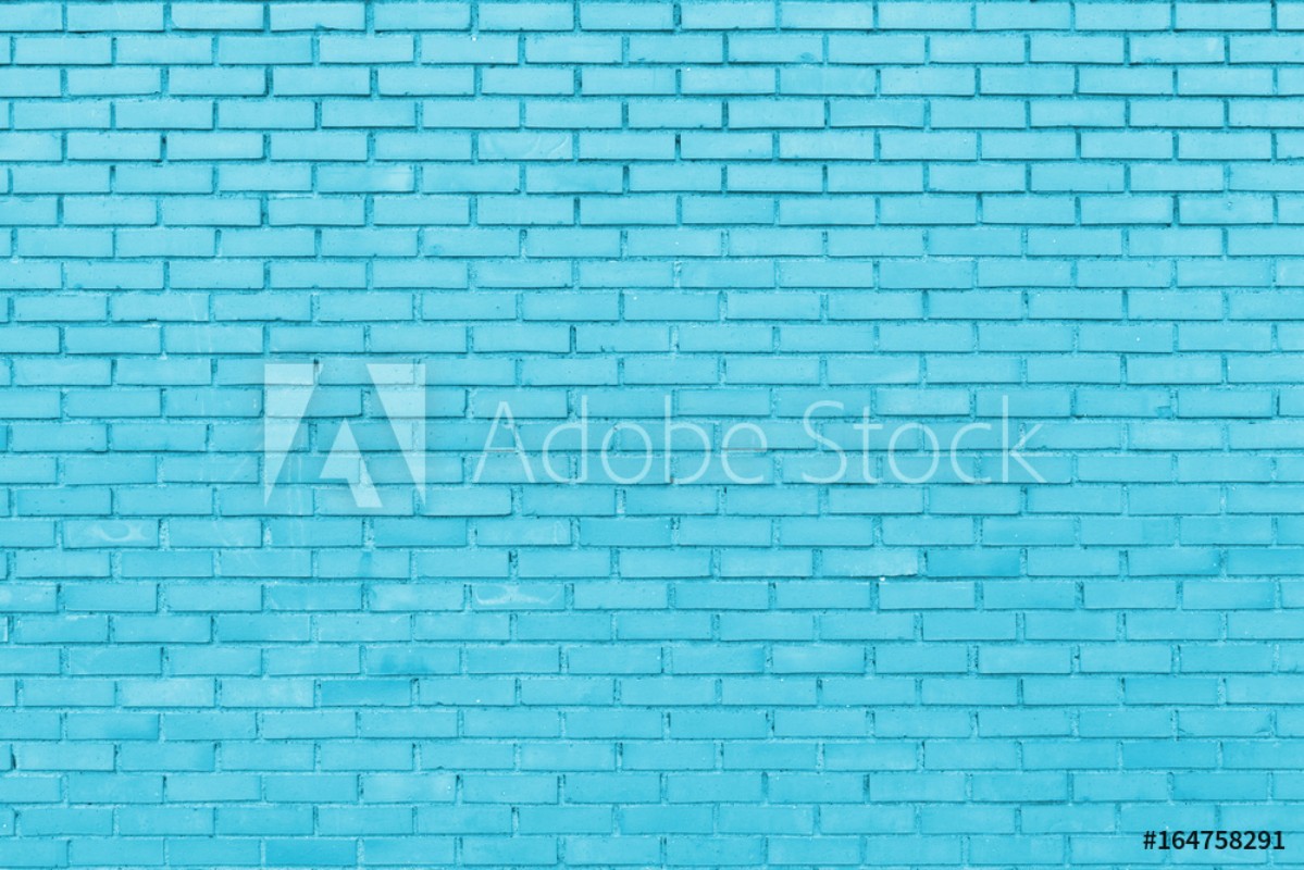 Cyan Brick Wall from Wallmural | Wallpassion