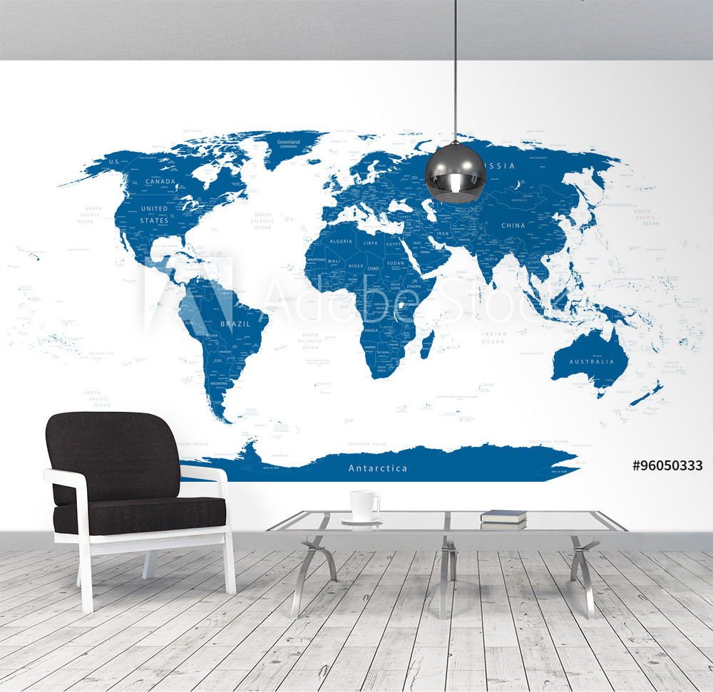 Highly Detailed World Map from Wallmural | Wallpassion