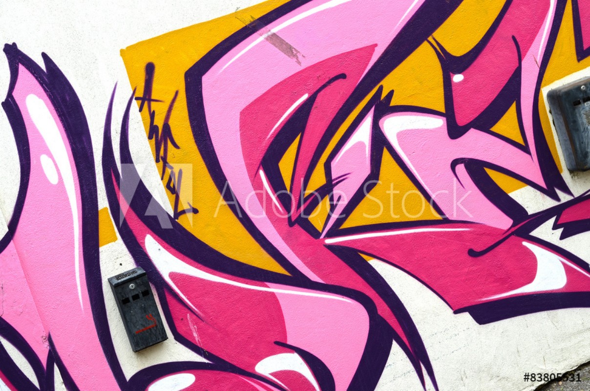 Papier peint photo Pink Graffiti de Scandiwall | Wallpassion